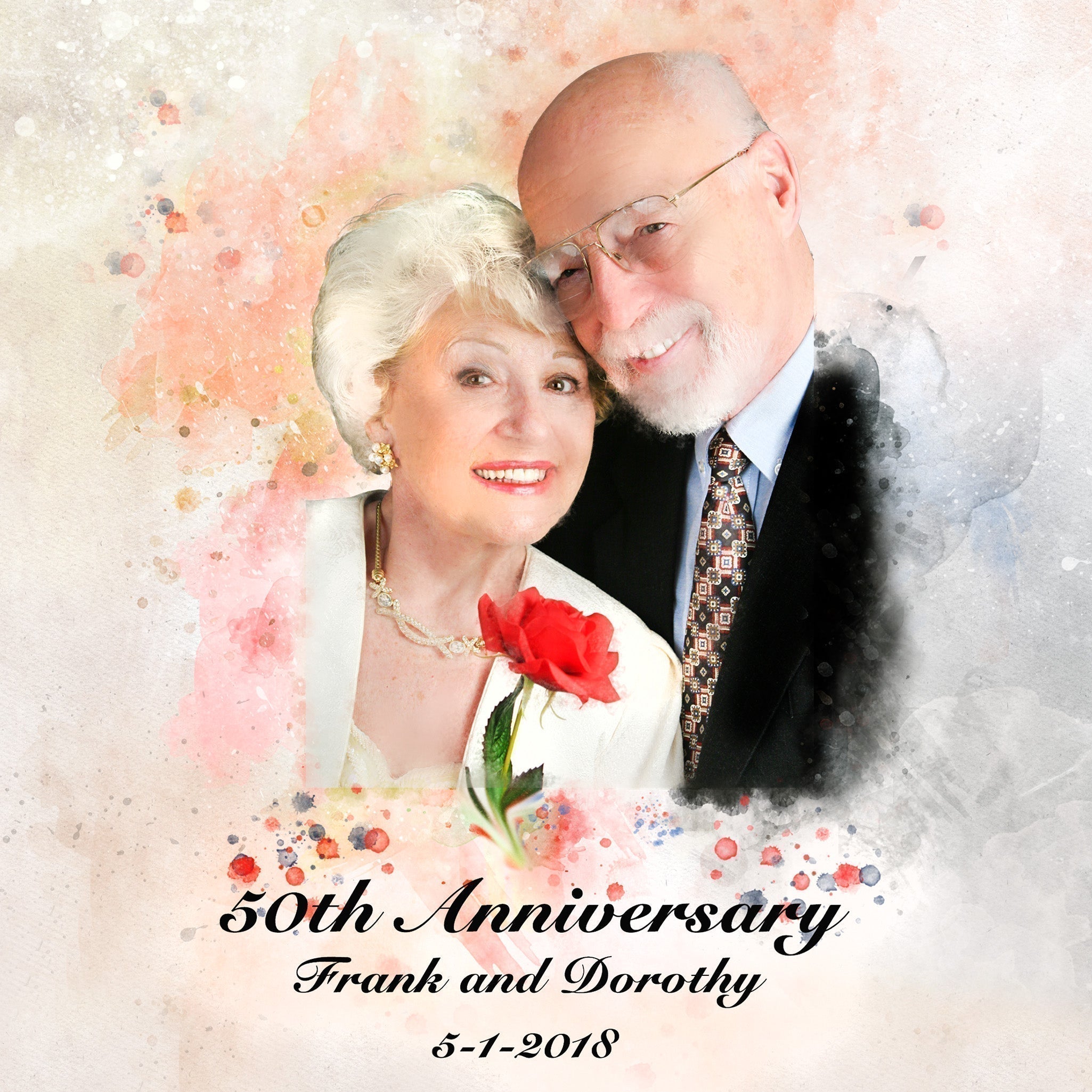 Custom Anniversary Gift 🥂🌹🍾Personalized Portrait Painting